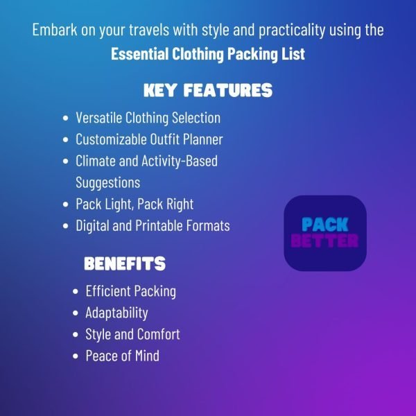 Essential Clothing Packing List - Pack Better